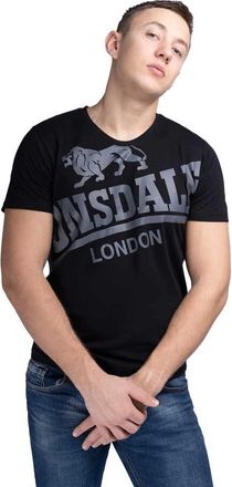 Lonsdale Mens SYMONDSBURY T-Shirt, Black/Grey, 3XL