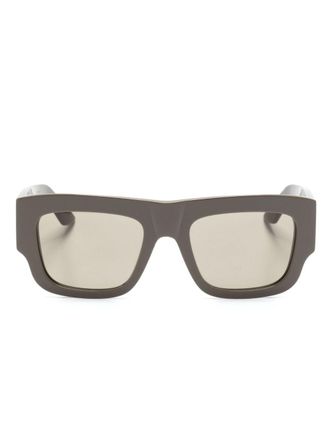 Alexander McQueen Eyewear lunettes de soleil &agrave; monture carr&eacute;e - Marron