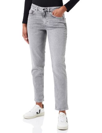 Comma Damen 2135579 Jeans, 93Z4 grau, 34/REG