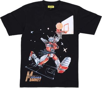 Market Schwarzes Herren T-Shirt mit Druck - - Tops - Herren - Schwarzk - XL