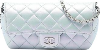 Chanel Pre-owned &Eacute;tui &agrave; lunettes matelass&eacute; - Femme - Pre-owned - Bleu - Taille: ONE Size