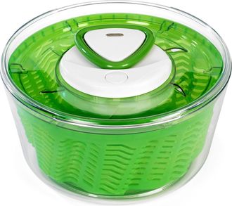 Zyliss Easy Spin 2 Salatschleuder, Fassungsvermögen 6l, Groß, Kunststoff, Grün, Salattrockner inklusive Salatschüssel, Aquavent Technologie