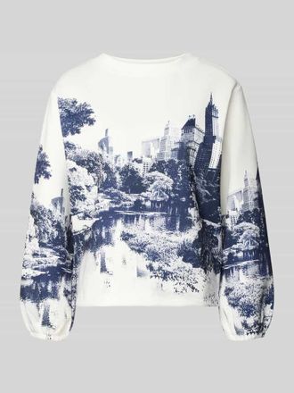 Monari Sweatshirt im Allover-Look mit Rundhalsausschnitt