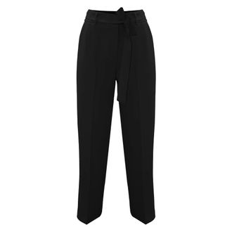 Kocca Elegante Bundfaltenhose mit Bindeg&uuml;rtel - - Trousers - Damen - Schwarzk - L