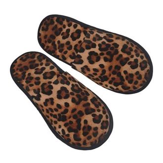 Generic Pantoufles De Voyage Imprim&eacute; L&eacute;opard L&eacute;gers Pantoufles DHiver Antid&eacute;rapant Chaussons Maison Pour Homme Camping Automne L
