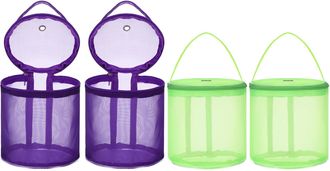 Cabilock 4 St&uuml;ck Kleine Garnaufbewahrungstaschen aus Netzgewebe mit Rei&szlig;verschluss Tragbarer Garnbeutel 13 X 125cm f&uuml;r Strick und H&auml;kelzubeh&ouml;r Verhedderungsfre