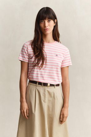 GANT Damen Shield T-Shirt mit Streifen (XXXL) LILLY Rosa