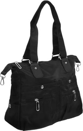 BESTONZON Paquet Cabas Bandoulière Grosse Capacité pour Femme Paquet de Travail en Nylon Polyester 35X29X15 CM Multiple Compartiments Noir pour Bureau Déplaceme