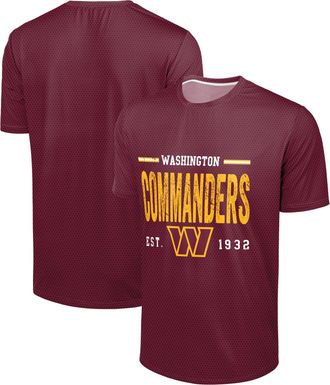 Foco NFL Herren-T-Shirt, offizielles Lizenzprodukt, Fu&szlig;ball-Team-Logo, Wordmark, Distressed Performance, Team-Farbe, Rundhalsausschnitt, Washington Command