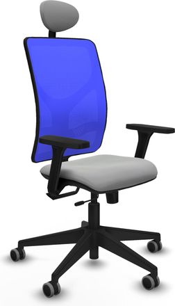 Piqueras y Crespo 24-Stunden-B&uuml;rostuhl mit 3D-Armen, h&ouml;henverstellbarer Lendenwirbelst&uuml;tze und festem Kopfteil, ausgestattet mit Syncro/Traslack und Schneideschaum, Bla