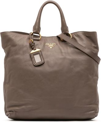 Prada Hobo Bags - Soft Calf Open Convertible Tote - Gr. unisize - in Grau - f&uuml;r Damen
