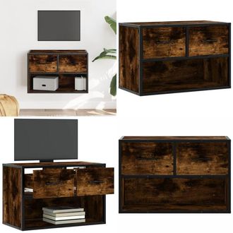vidaXL Vidaxl - TV-Schrank Räuchereiche 60x31x39,5 cm Holzwerkstoff und Metall