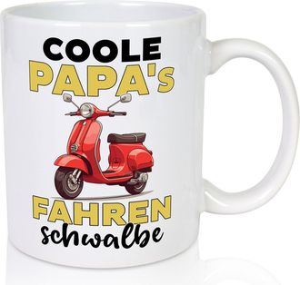 Generic Coole Papas fahren Schwalbe | DDR Mofa | Moped - Tasse Weiss - Kaffeetasse/Geschenk/Familie