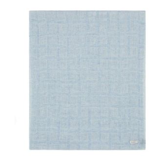 Emporio Armani Schal aus geb&uuml;rstetem Leinen mit Lurex - - Accessories - Damen - Blau - ONE SIZE