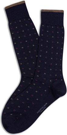 Marcoliani Homme, Sous-v&ecirc;tements, Bleu, Taille: ONE Size Micro Disegno Mid-Calf Sock