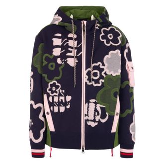 Marc Cain Sportlicher Cardigan mit Blumenmuster - - Knitwear - Damen - Gr&uuml;n - XL