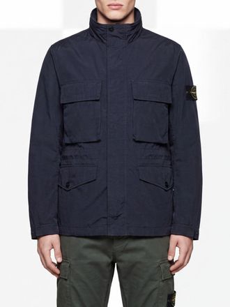 Stone Island Parka courte en twill technique avec col montant et logo Compass
