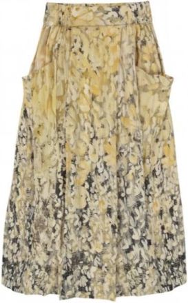 Talking Walls Femme, Jupes, Jaune, Taille: 42 FR Longue Jupe Pliss&eacute;e