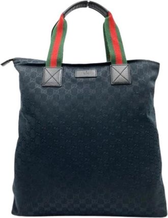 Gucci unisex, Pre-owned, Noir, Taille: ONE Size Sac fourre-tout en toile Pre-owned