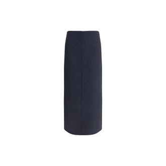 Brunello Cucinelli Virgin Wool Midi Skirt - - Skirts - Damen - Blau - S