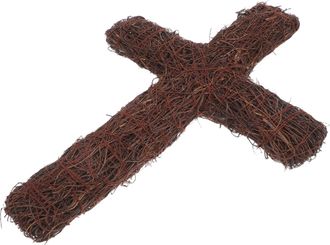 Cabilock Handgewebtes Rattan Kreuz Wanddeko Rahmen Rustikale DIY Kreuzkranz Gestaltung für Osterfest Hochzeiten Party Wanddekoration Robust Leicht Vielseitig f