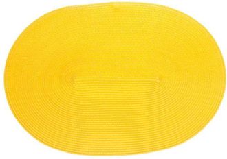Continenta Tischset geflochten, ovale Form, Platzset, Platzmatte, Tischmatte in Gastro Qualität, 45 x 31 cm, gelb