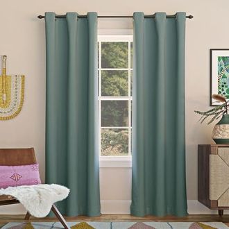 Sun Zero Sun Zero Easton Energiesparender Verdunkelungsvorhang mit Ösen, 101,6 x 241,3 cm, Mineral