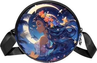 Generic Sac &agrave; bandouli&egrave;re Circle pour femme, petit sac &agrave; bandouli&egrave;re avec fermeture &eacute;clair, bretelles r&eacute;glables, sac &agrave; main rond d&eacute;contract&eacute; pour femmes et fi