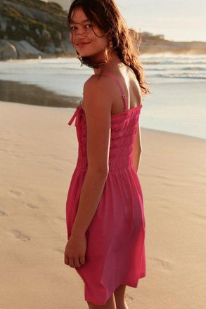 Next Minikleid Mini-Tr&auml;gerkleid mit Karreeausschnitt und Raffung (1-tlg)
