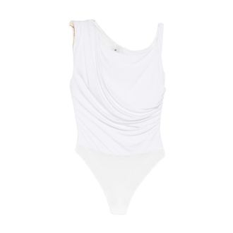 Elisabetta Franchi Femme, Tops, Blanc, Taille: 40 FR Body drap&eacute;