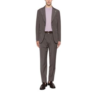 Manuel Ritz Homme, Costumes, Gris, Taille: XL Costume &agrave; rayures tennis