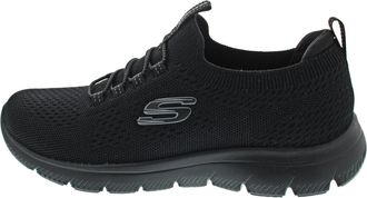 Skechers Summits Top Player Damen Sneaker, Schwarzer Strickbesatz, 38 EU