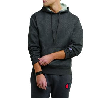 Champion Herren Fleece, Kapuzen-Sweatshirt, Baumwolle Hoodies groß Kapuzenpullover, Granit Heather C Logo, XXX-Large