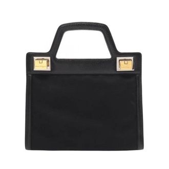 Ferragamo Pre-owned Canvas Leather Handbag - - Pre-owned - Damen - Schwarzk - ONE SIZE