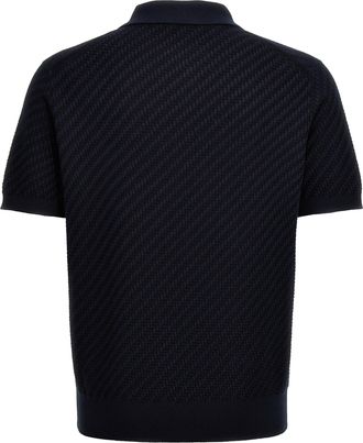 Brioni Mens Blue Cotton Polo Shirt