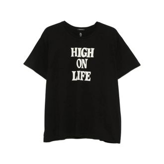 R13 T-Shirt mit Slogan-Print - - Tops - Herren - Schwarzk - XL