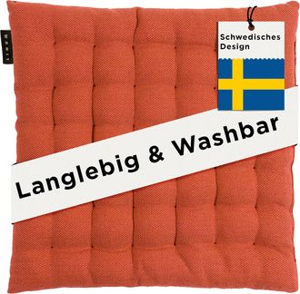 Linum Pepper Stuhlkissen 40x40 aus 100% Baumwolle, Premium Sitzpolster f&uuml;r K&uuml;che, Esszimmer und Outdoor, Komfortables Sitzkissen Stuhl, formstabil und als S