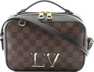 Louis Vuitton sac porté épaule Damier Ebene Santa Monica à carreaux - Marron