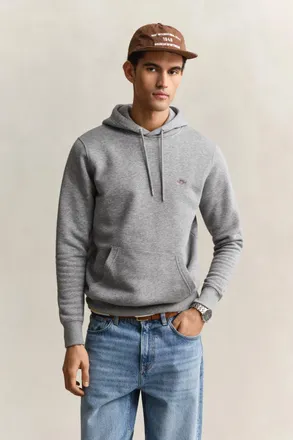 GANT Herren Shield Hoodie (XXXL) Grau MELANGE