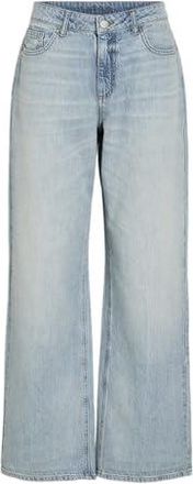 Vila Vila Vipalma RW Wide Jeans LBD Pal61-Noos, Denim Bleu Clair, 36W x 30L Femme