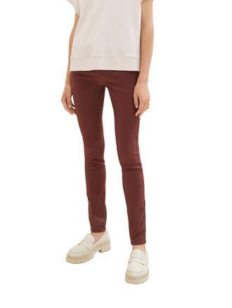 Tom Tailor Damen Alexa Skinny Jeans in PU Leder-Optik, 30337 - Raisin, 32/30