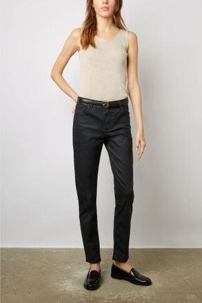 Gerard Darel Jean slim en coton enduit - CINDY - Marine