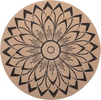 OSALADI Boho Tischset Rund aus Wasserdichtem PVC Hitzebest&auml;ndiger Untersetzer f&uuml;r Zuhause B&uuml;ro Bar Saugf&auml;hige Platzmatte im Retro Stil