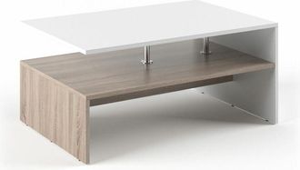 Vicco Couchtisch Amato, Weiß/Sonoma, 90 x 60 cm