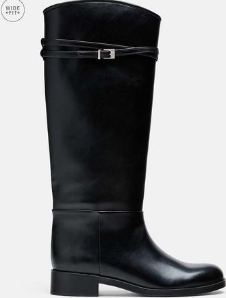 Stradivarius bottes plates wide fit noires
