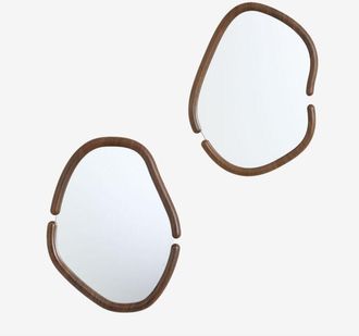 Sklum Sklum - Set mit 2 ovalen Wandspiegeln aus Vixidel mdf Braun Dark