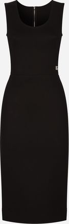 Dolce & Gabbana Ärmelloses Midikleid Aus Milano-ripp - Frau Kleider Schwarz Viskose 42