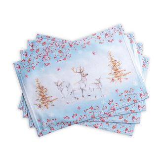 Maison d'Hermine Maison dHermine Platzsets 4er-Set 100% Baumwolle waschbare Tischsets Wiederverwendbare Tischsets f&uuml;r Weihnachtsdekorationenn K&uuml;che Esszimmer Hochzeit 