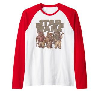 Star Wars Ewok Group Shot Logo Raglan