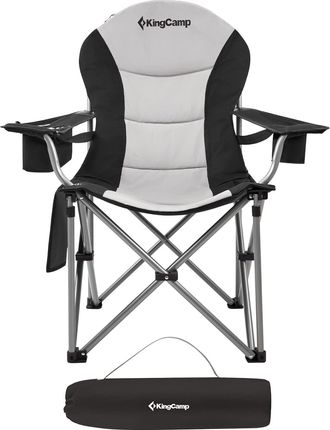 KingCamp Camping Falt Stuhl Klapp Sessel Garten Angel Outdoor Kühltasche 160 kg Black/Light Grey